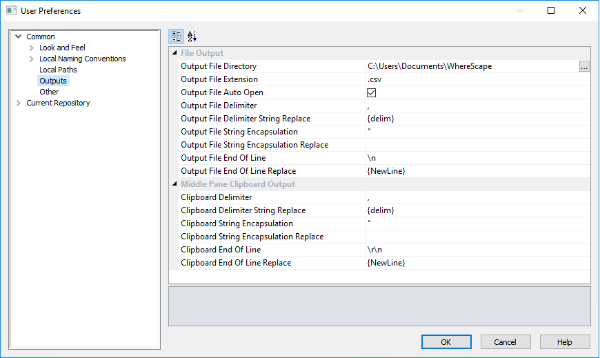 Outputs - WhereScape 9.0.2.2 - Product Documentation